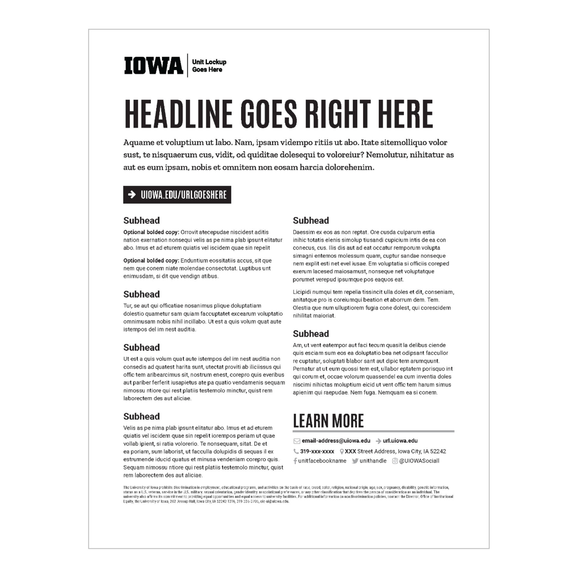 Template library | Brand Manual - The University of Iowa