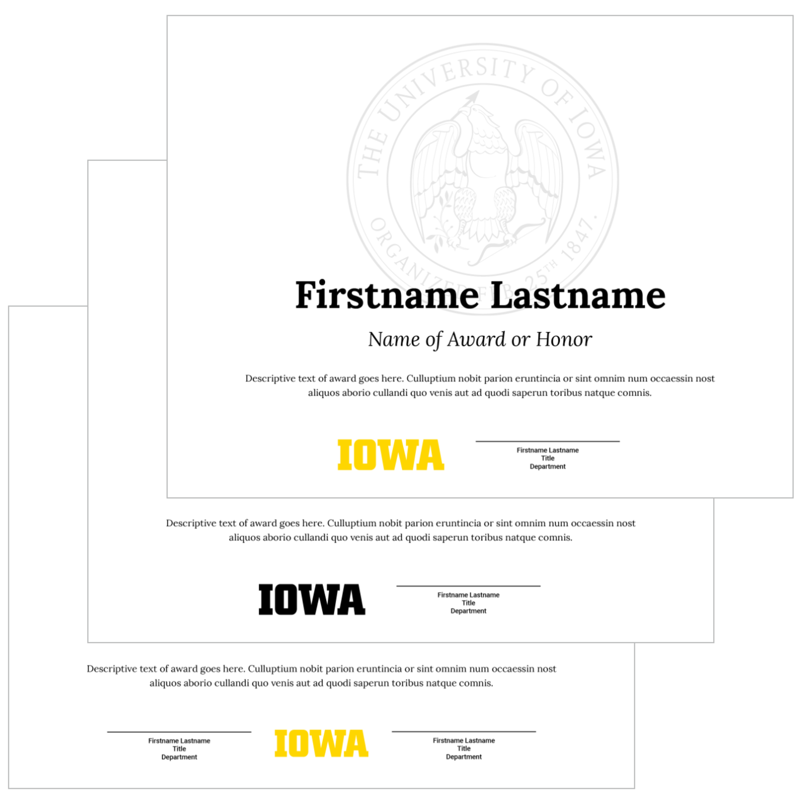 Template library | Brand Manual - The University of Iowa