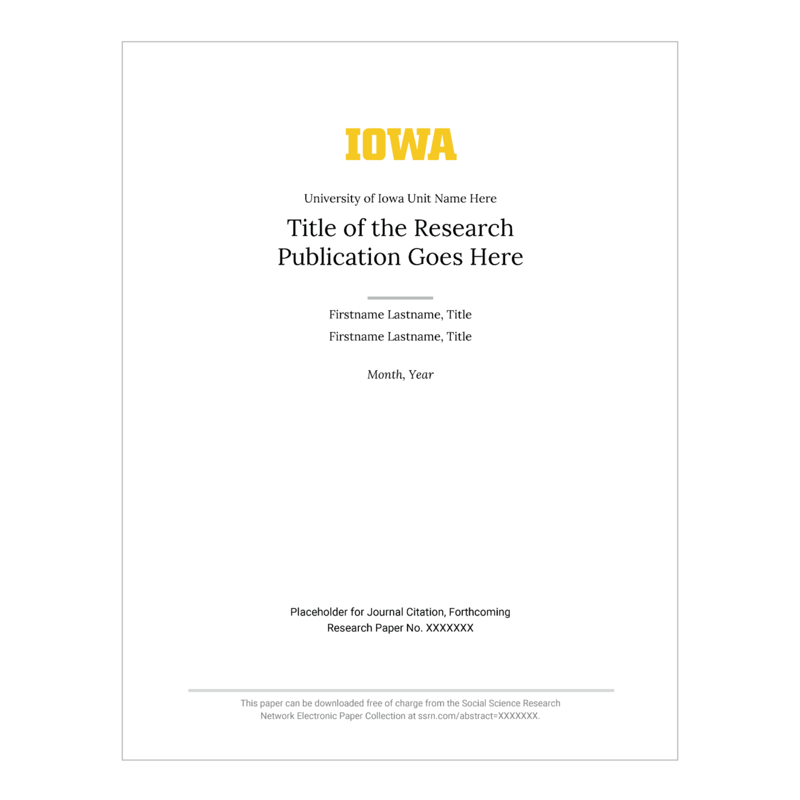 Template library | Brand Manual - The University of Iowa